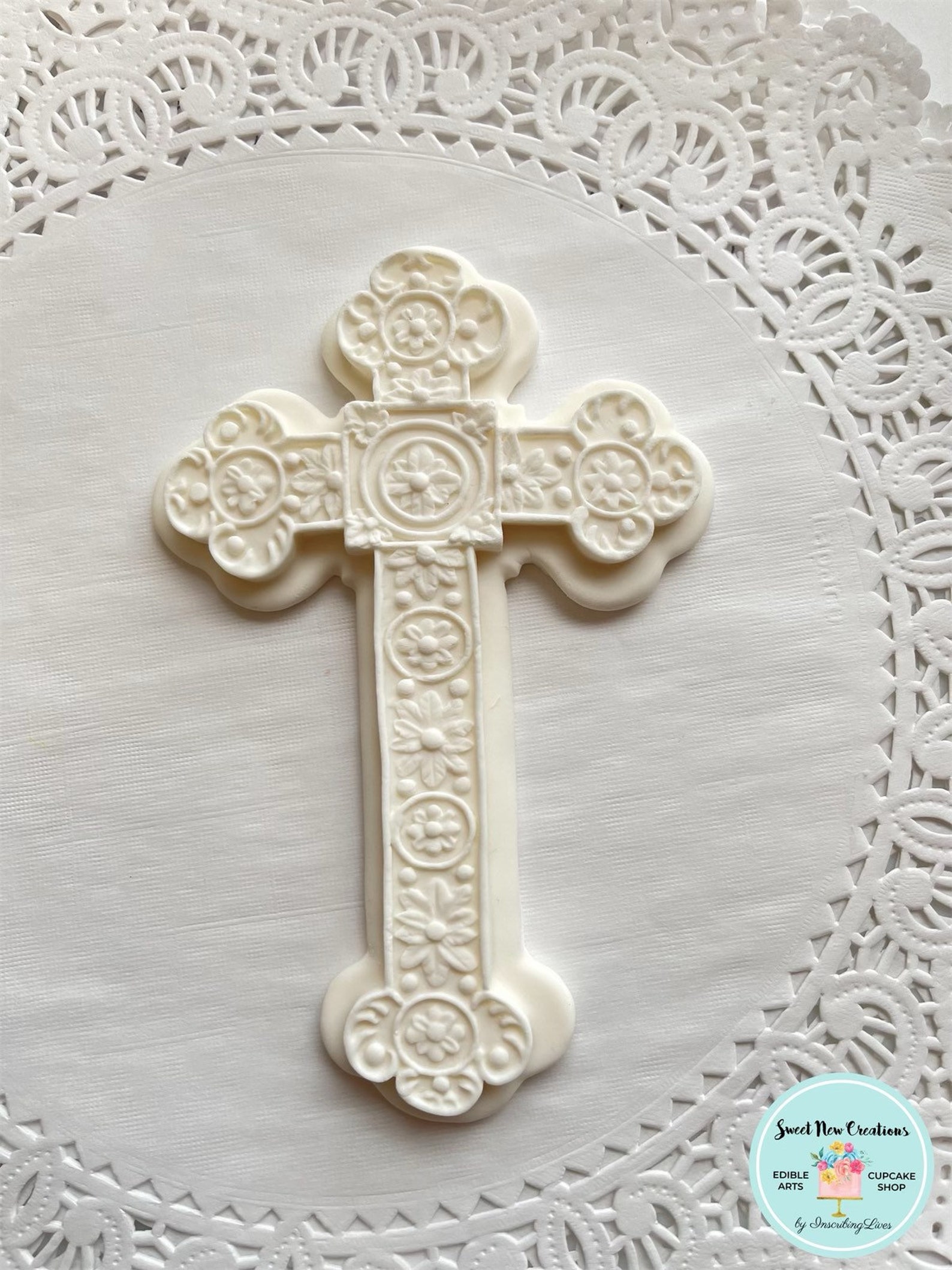 Baptism Cake Topper Fondant Cross Edible Fondant Shoe Rubber - Etsy