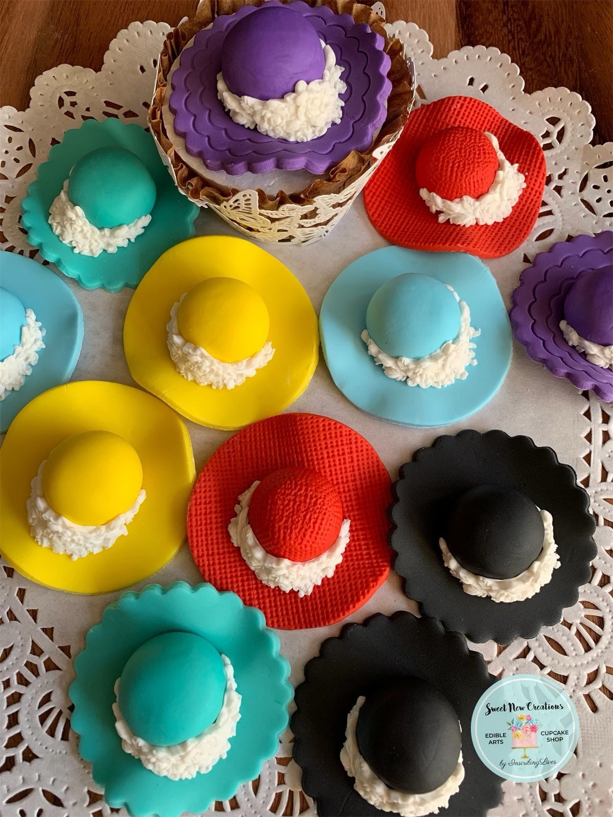 Tea party cupcake toppers 2.5 spring ladies hat cupcake | Etsy