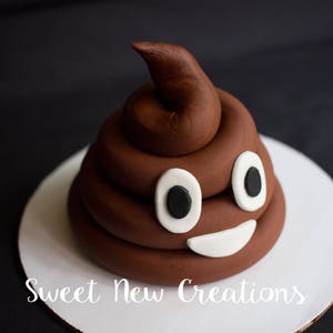 Emoji Poop Cake Toppers Edible Topper Fondant Topper - Etsy