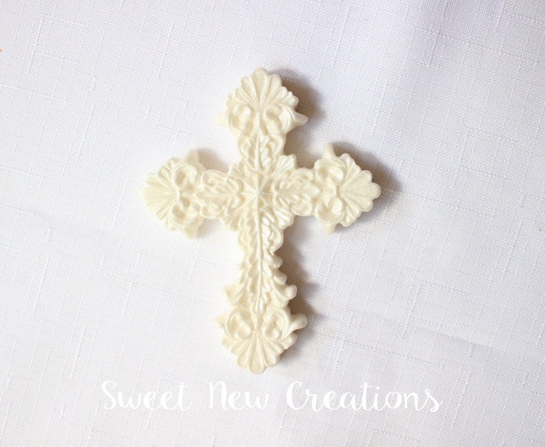 Fondant Cross Cake Topper/ Baptism Cake Toppers Edible Fondant Topper ...
