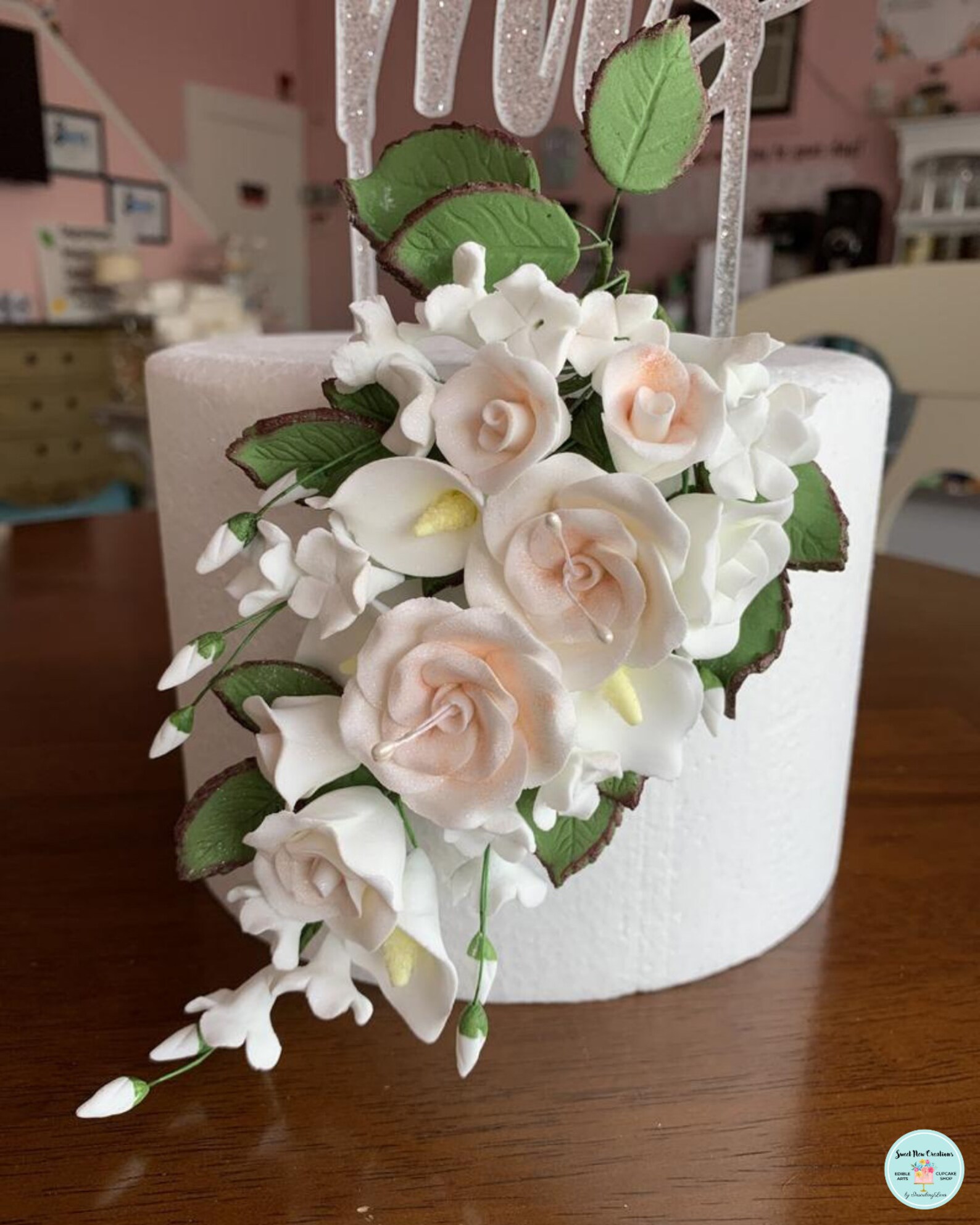 Peach Tea Rose Calla Lily Hyacinth Spray Gum Paste Flowers - Etsy