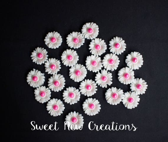 Daisy Mini Edible Fondant Flowers Cake Pops Decorations White - Etsy