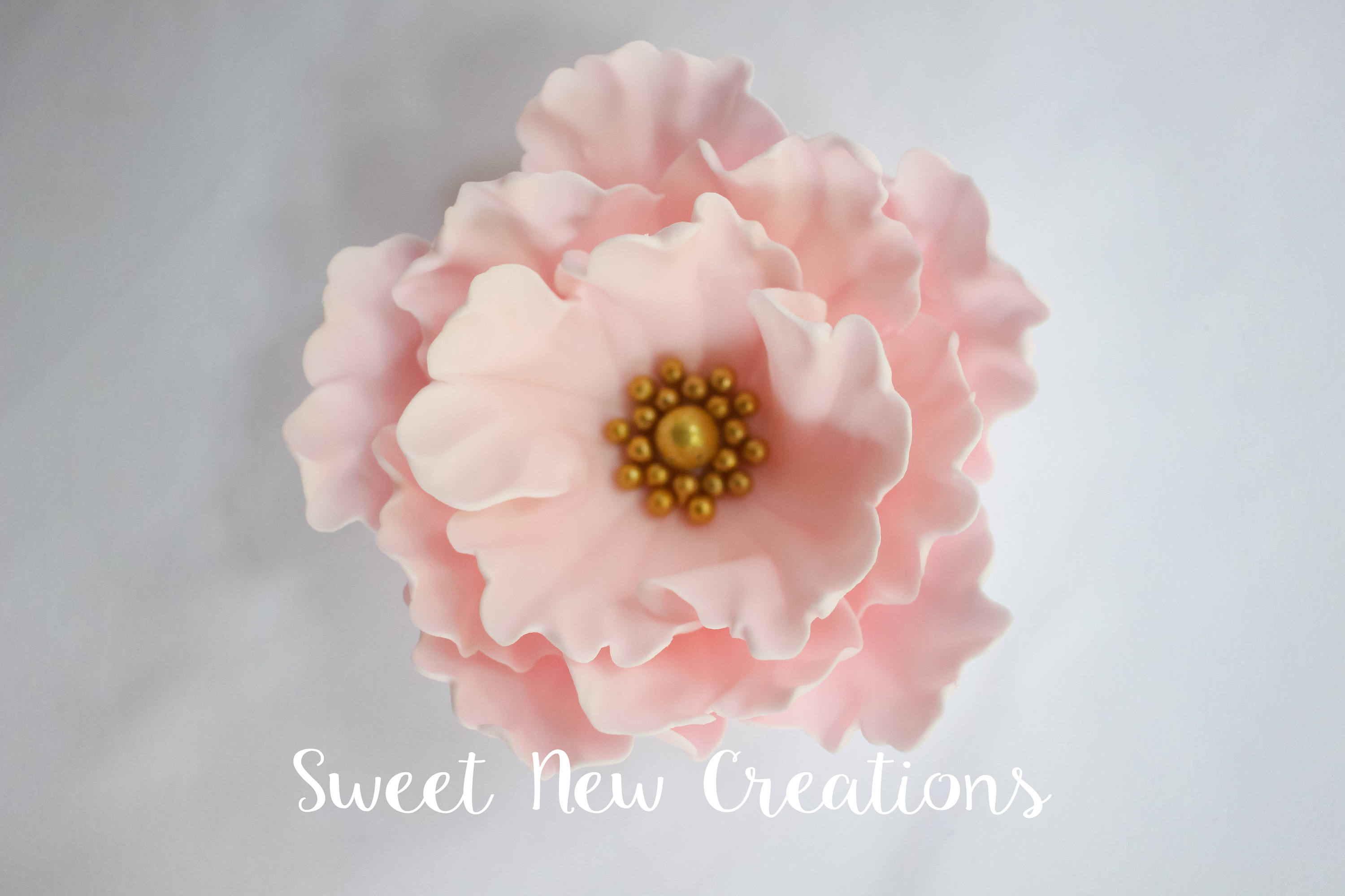 Pink fondant flowers ruffle Peony edible flowers vintage | Etsy