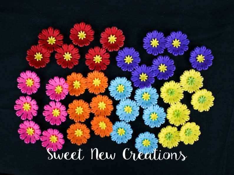 Luau Fondant Flowers 36pcs Small Edible Flowers Bright Color - Etsy