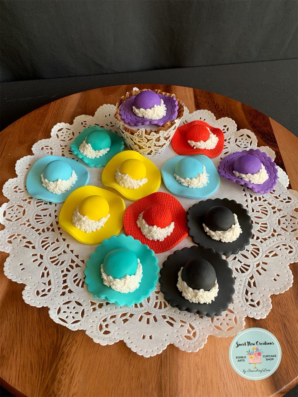 Tea party cupcake toppers 2.5 spring ladies hat cupcake | Etsy