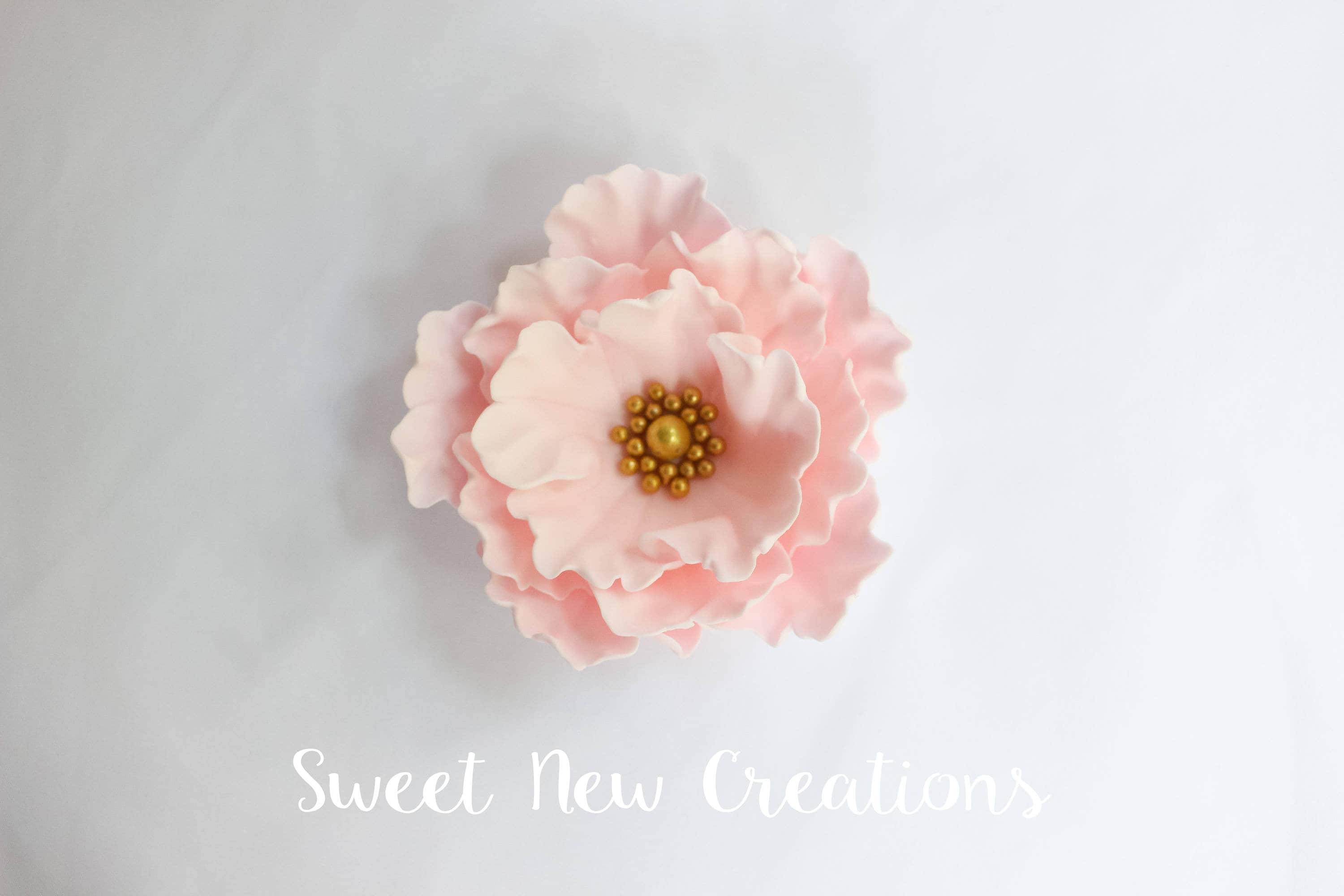 Pink fondant flowers ruffle Peony edible flowers vintage | Etsy