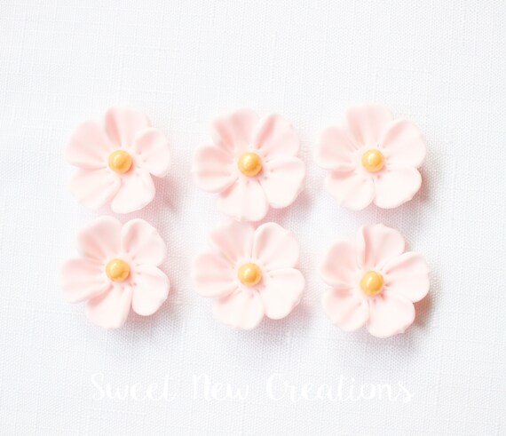 Pink Mini Edible Fondant Flowers 1.5 Small Vintage Cake - Etsy