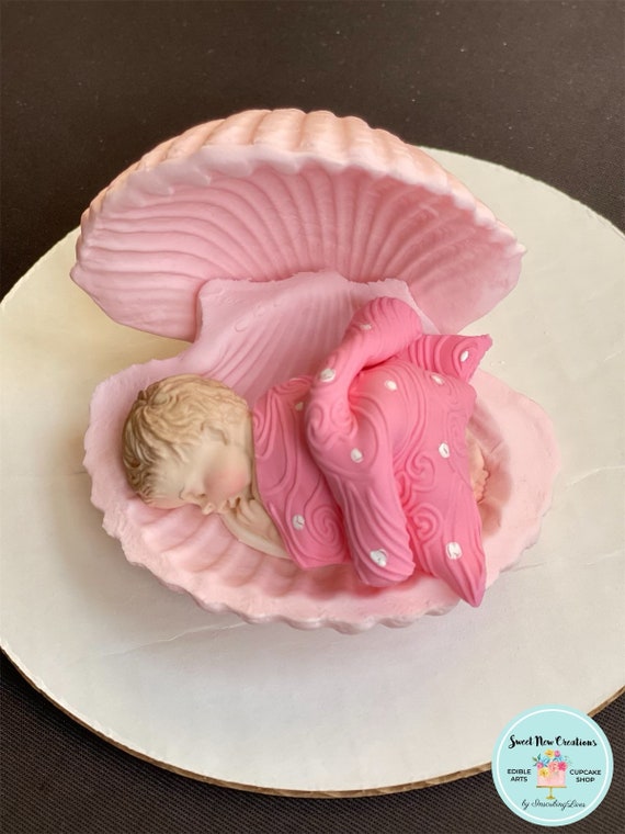 Under the Sea Baby Shower Cake Topper Baby in a Clam Shell Sea - Etsy
