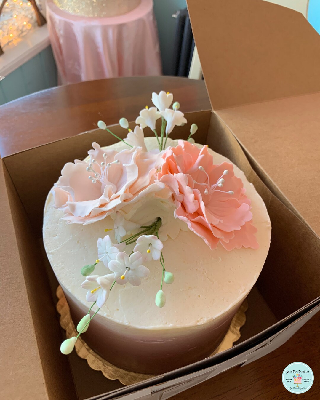 Peony Hyacinth Spray Gumpaste Filler Spray Cascade Wedding Cake Topper ...