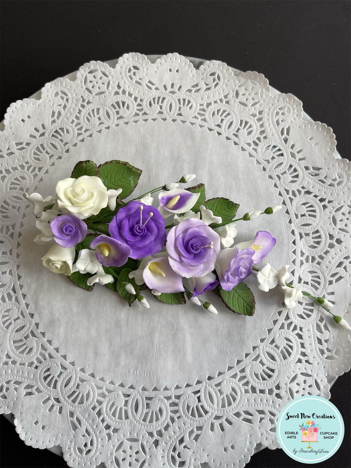 Lavender Rose Calla Lily Hyacinth Spray Gum Paste Flowers - Etsy