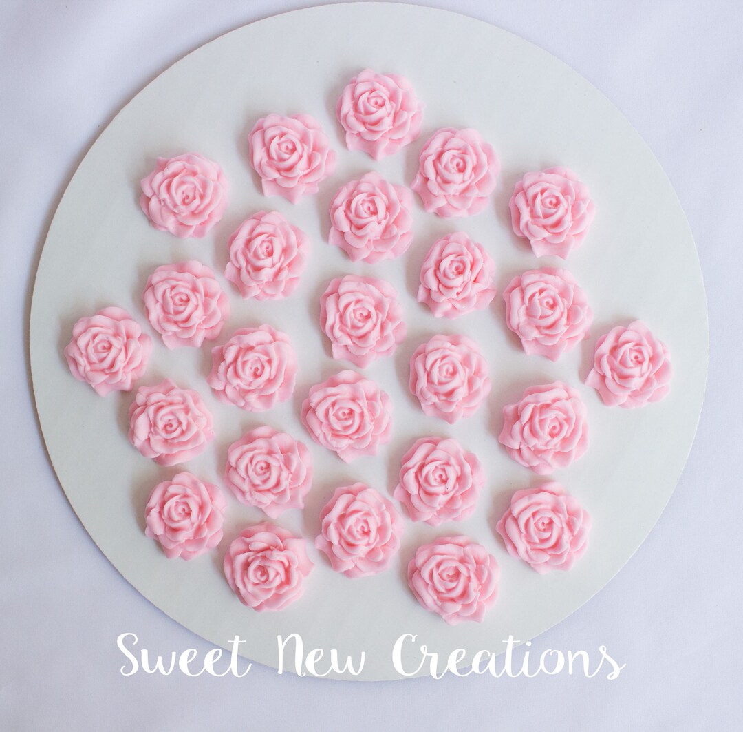 Mini Fondant Flowers 1" Cake Pops Decorations Fondant Rose Buds Cake ...