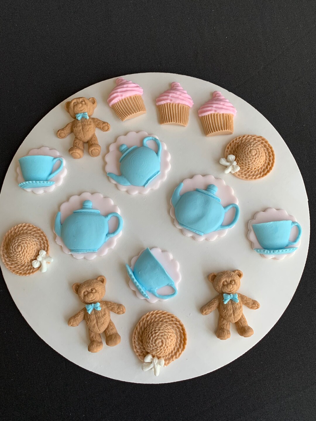 Tea Party Cupcake Topper Sleep Over Baby Shower Fondant Cup Edible Tea ...