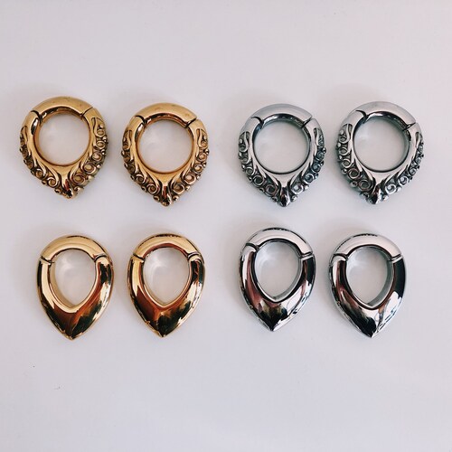 Rustic Hoops / 10 Gauge Stretched Ear / Hammered Ear Weights - Etsy