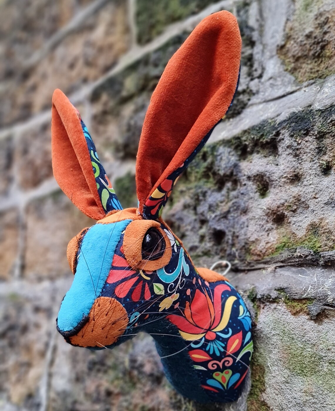 Hare Head Faux Taxidermy Wall Mounted Rabbit Replica Wall Hanging Fake ...