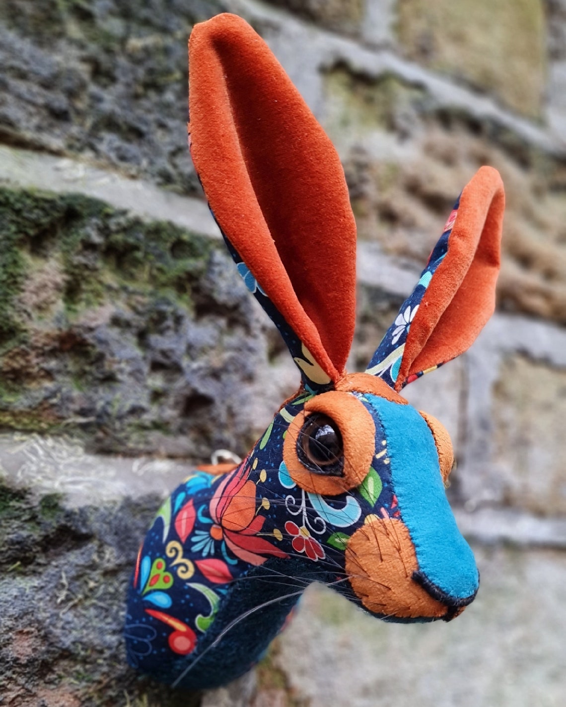 Hare Head Faux Taxidermy Wall Mounted Rabbit Replica Wall Hanging Fake ...