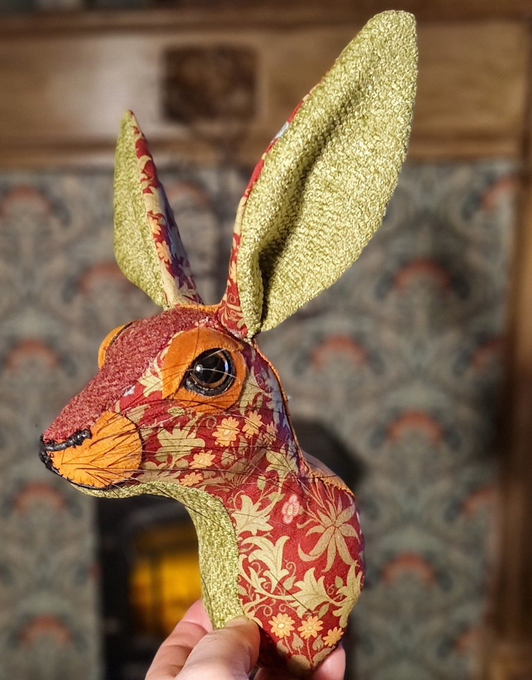 Hare Head Faux Taxidermy Jack Rabbit Handmade Textile Taxidermy ...