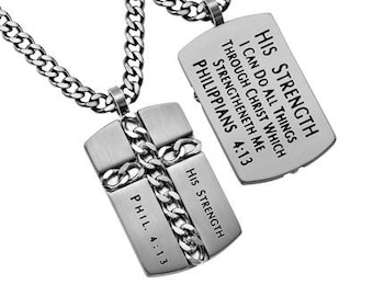 Chain Cross Necklace Armor of God | Etsy