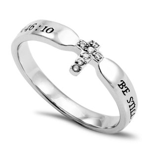 Single Cross Ring be Still - Etsy