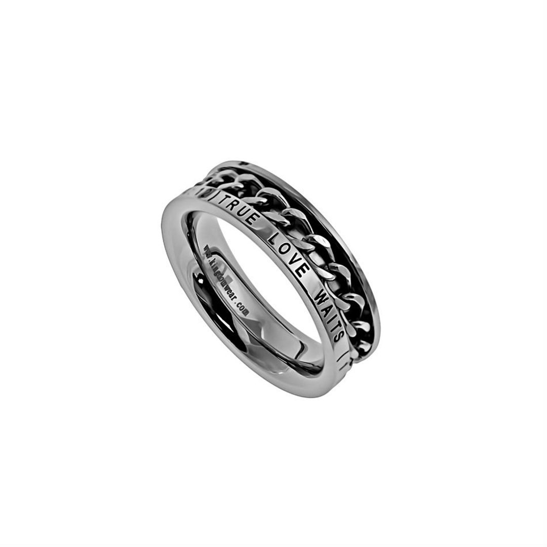 Single Chain Ring true Love Waits - Etsy