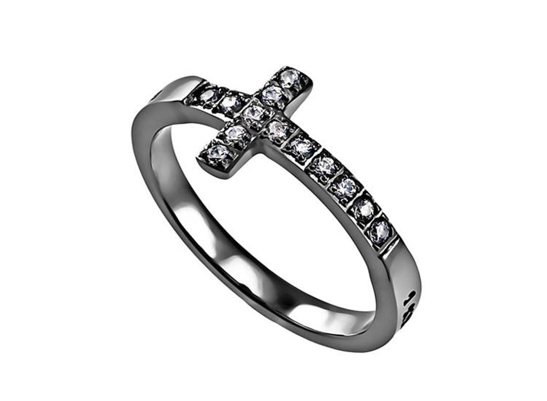 Sideway Cross Ring i Know - Etsy