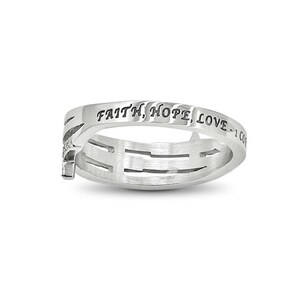 Triple Cross Ring faith Hope Love - Etsy