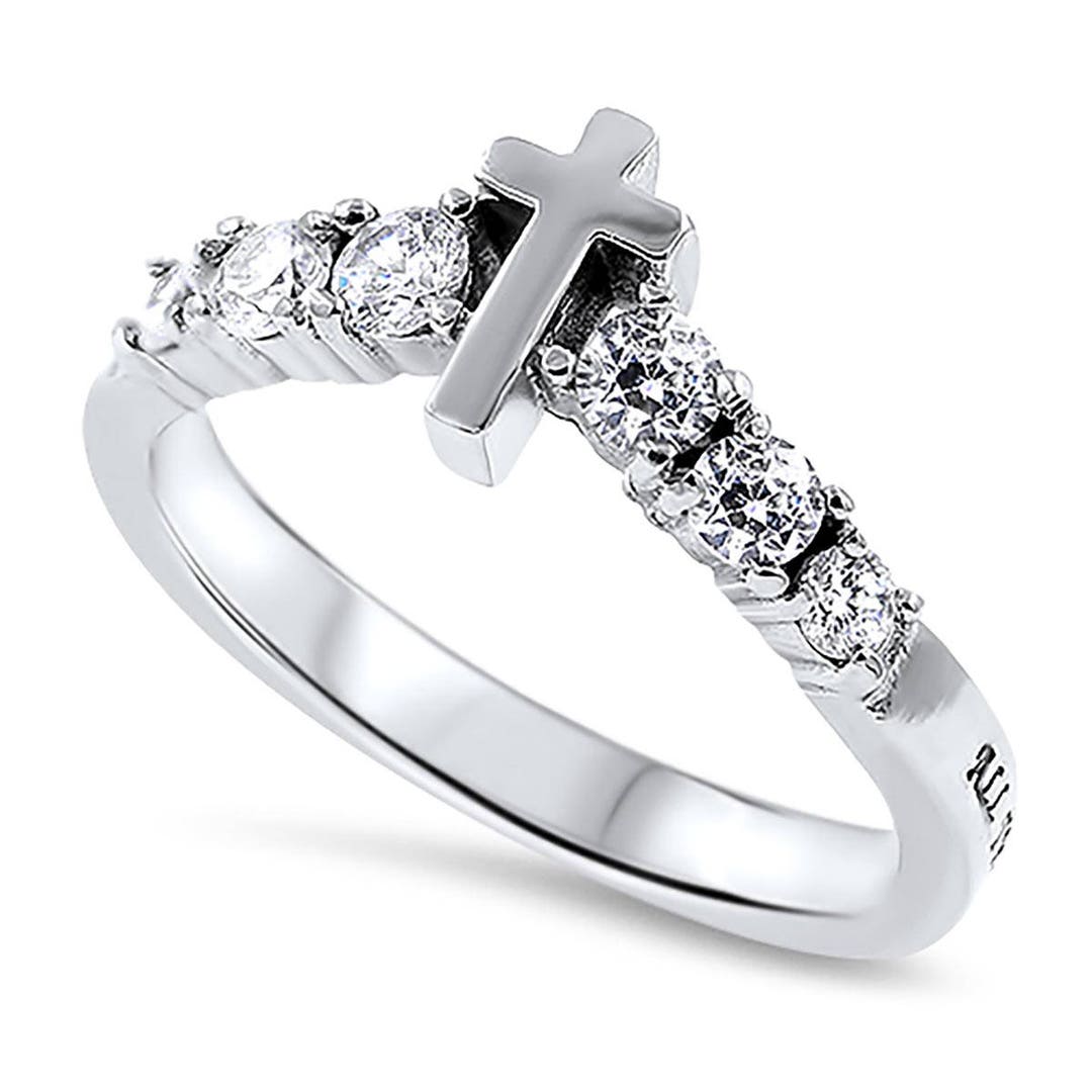 New Life Cross Ring woman of God - Etsy