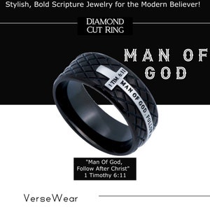 Black Diamond Ring man of God - Etsy