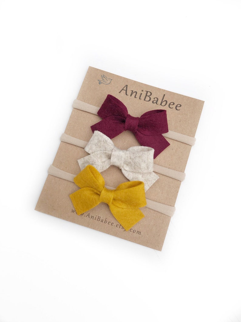 Fall Headband, Newborn Headband, Baby Headband, Baby-girl Bow, Baby Bow ...