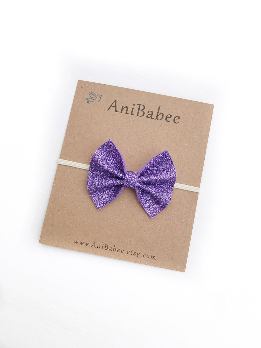 Purple Glitter Bow, Baby Headband, Baby Bow Headband, Baby Girl ...