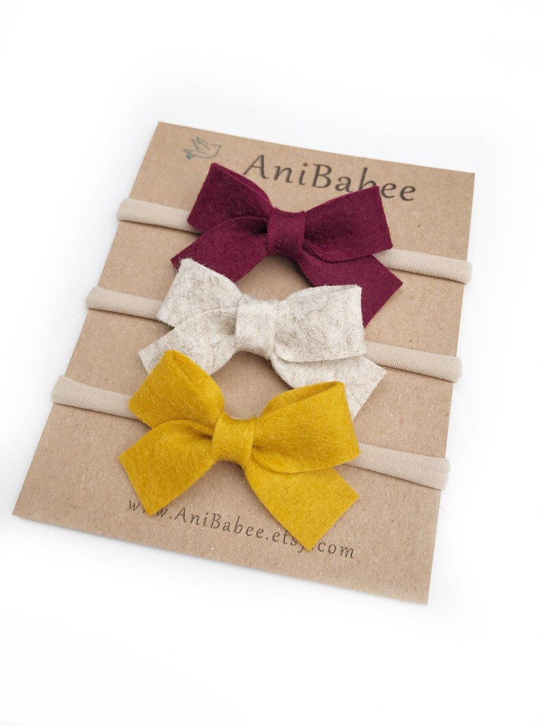 Fall Headband, Newborn Headband, Baby Headband, Baby-girl Bow, Baby Bow ...