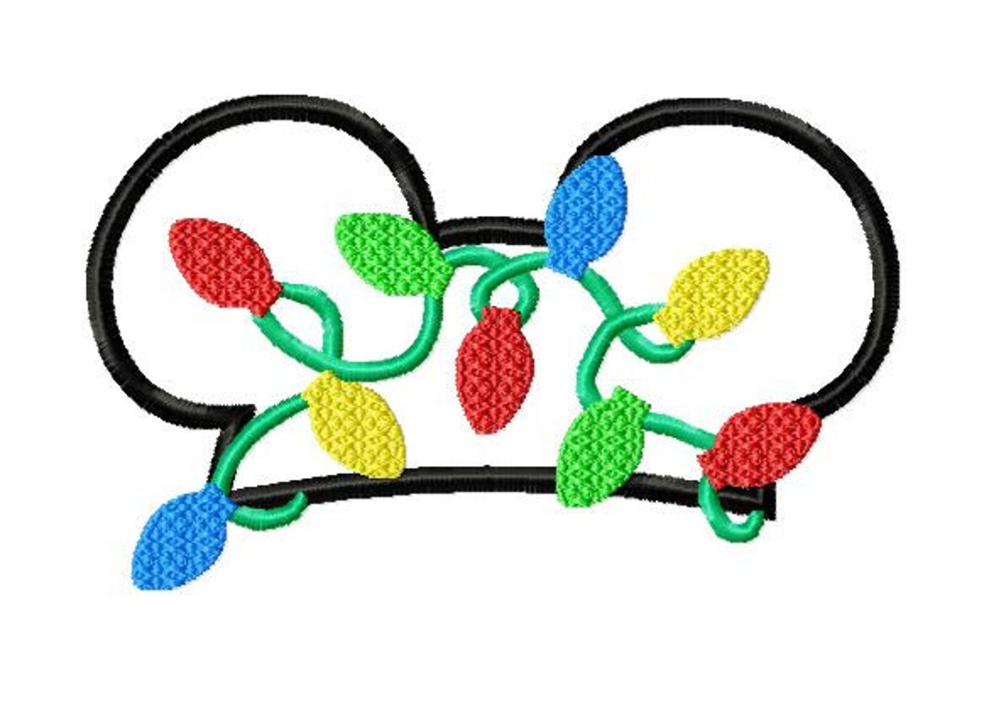 Character Inspired Christmas Lights Monogram Initial Topper Embroidery ...