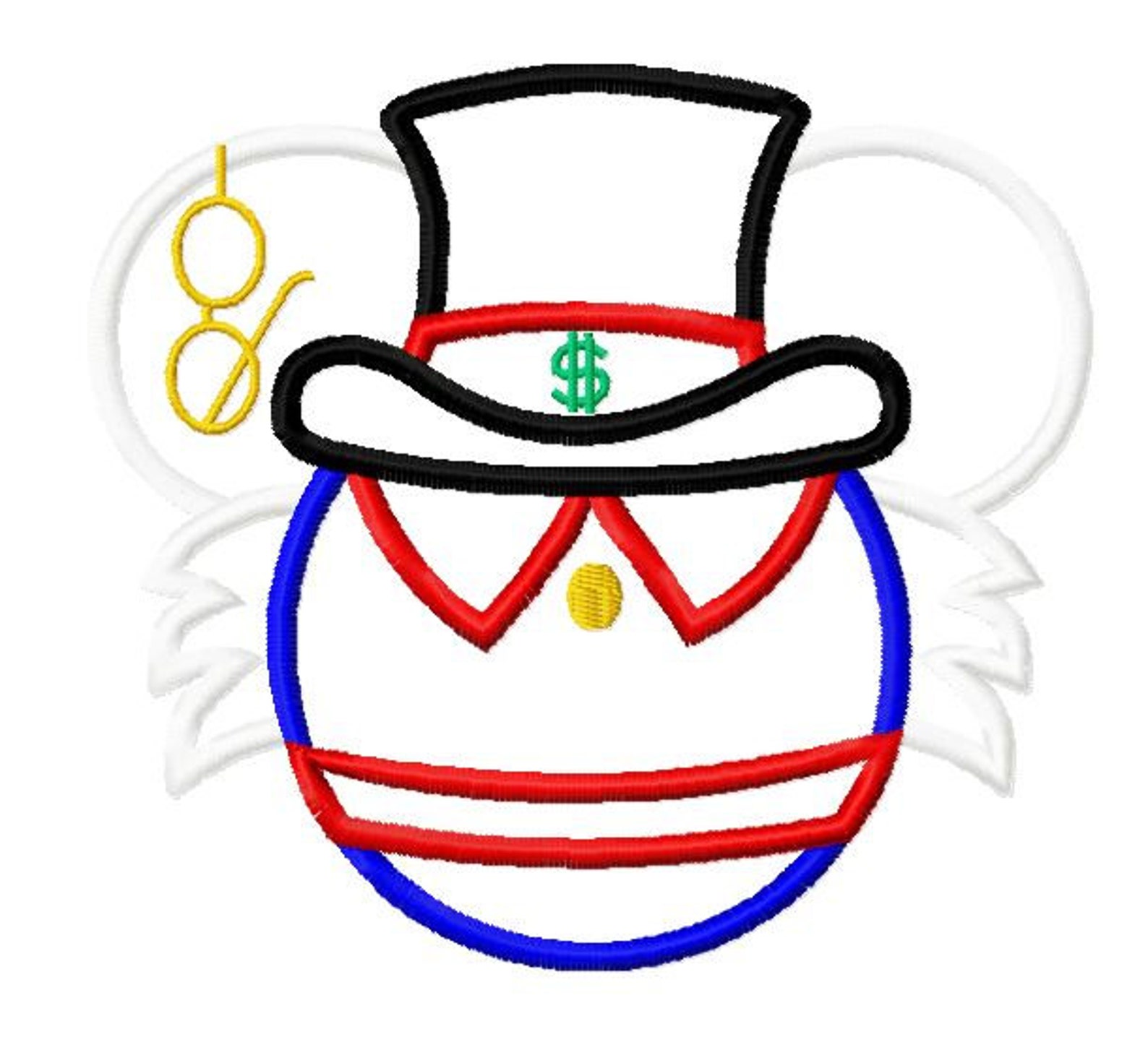 Character Inspired Scrooge Embroidery Applique Design | Etsy