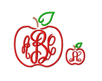 Apple Monogram Dressing Mini Machine Embroidery Digital Design - Etsy