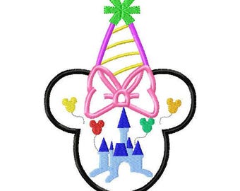 Character Inspired Miss Mouse Castle Embroidery Applique | Etsy