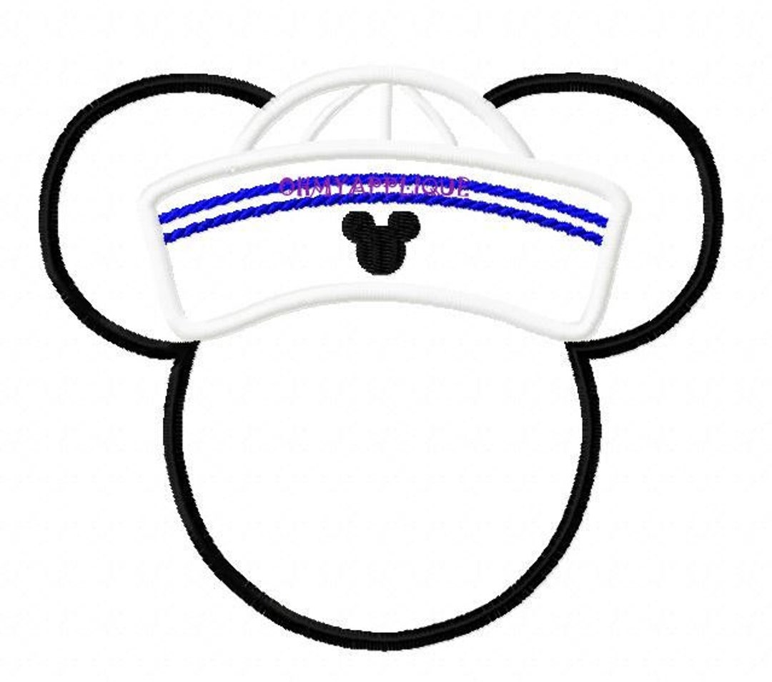 Character Mouse Sailor Cap Hat Embroidery Applique Design - Etsy