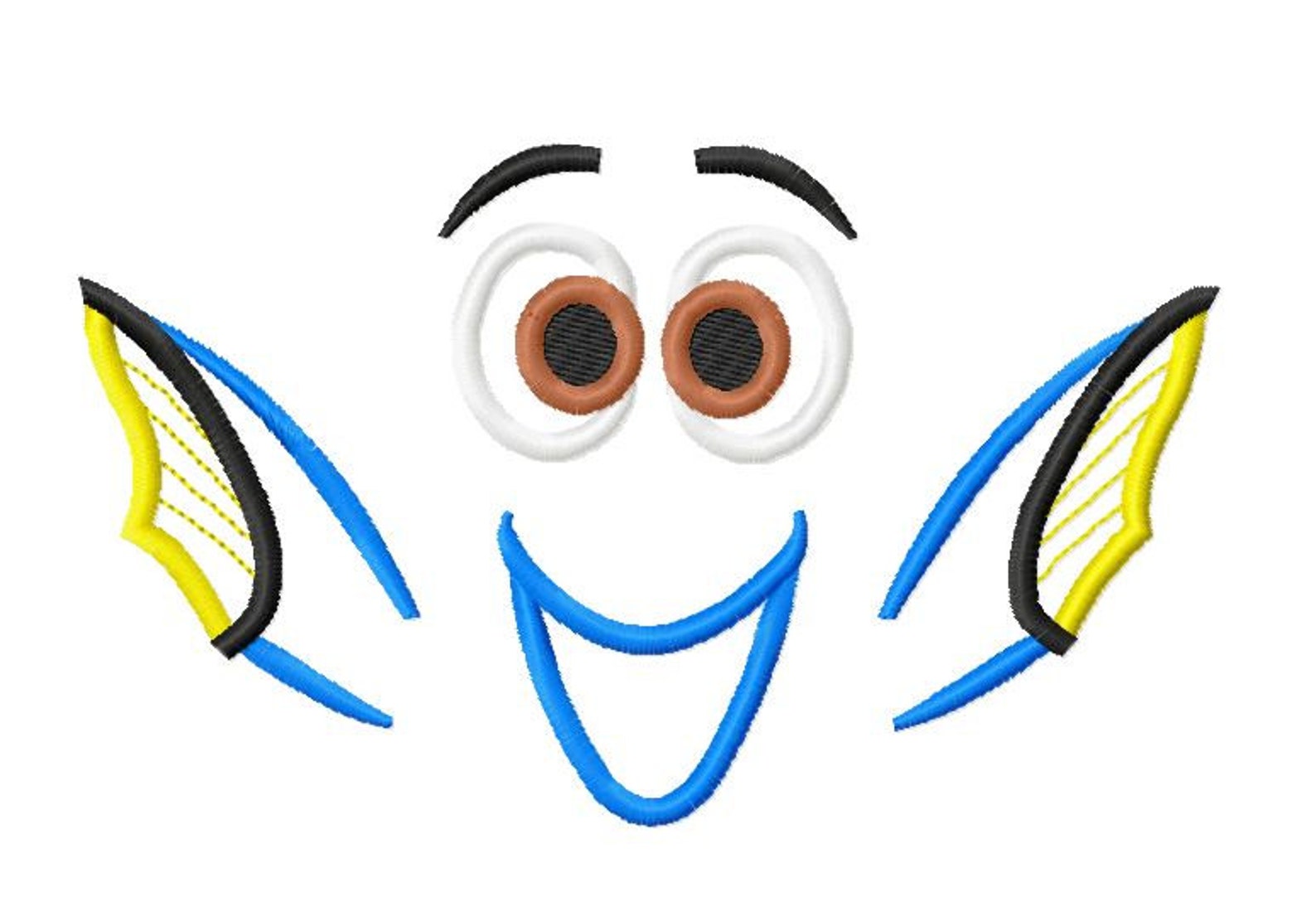 Character Inspired Best Friend Fish Face Embroidery Applique Design - Etsy