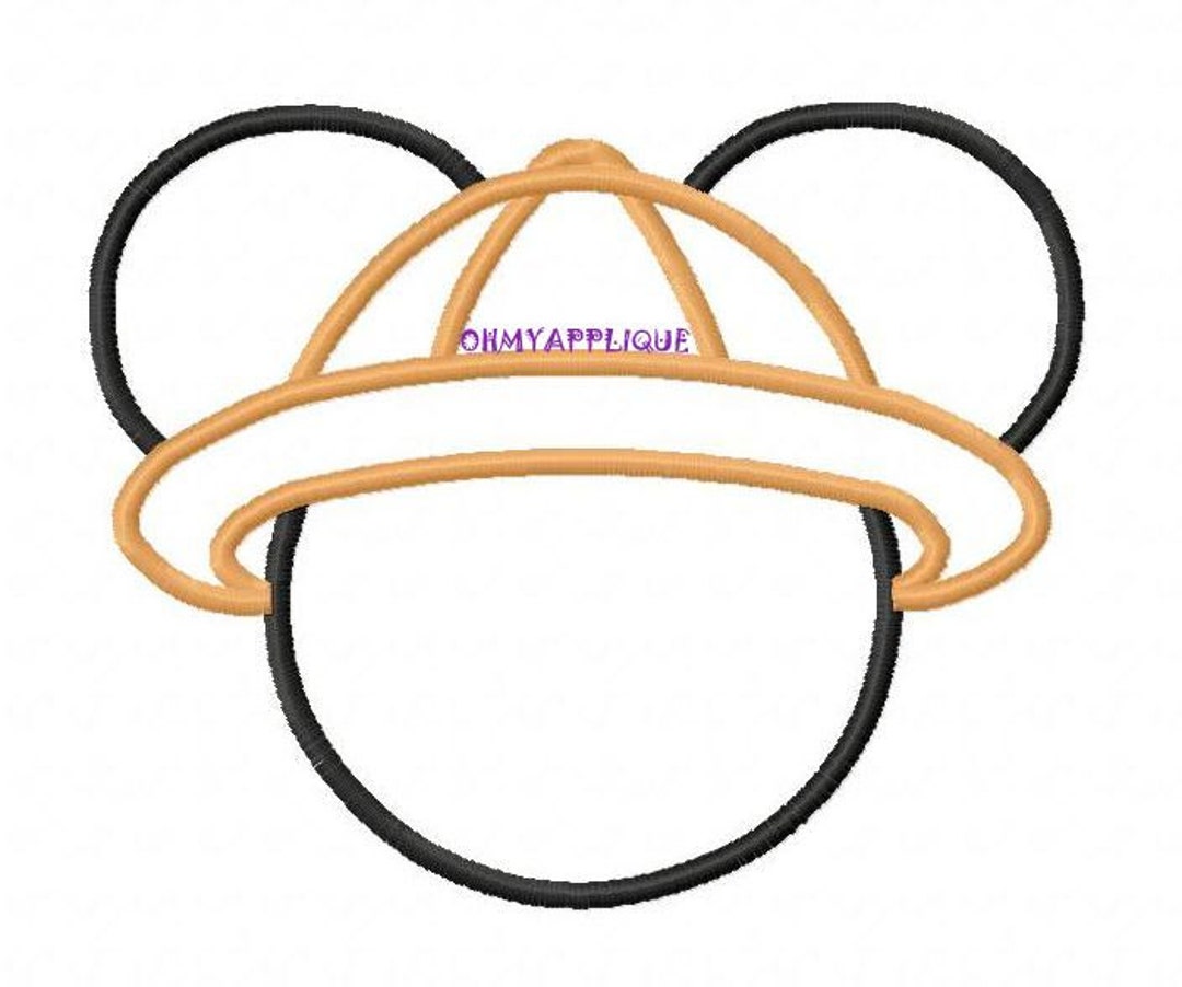 Character Inspired Mouse Safari Hat Embroidery Applique Design - Quick ...