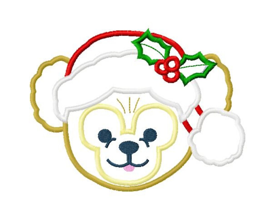 Character Inspired Duff Santa Bear Mouse Applique Embroidery Applique ...