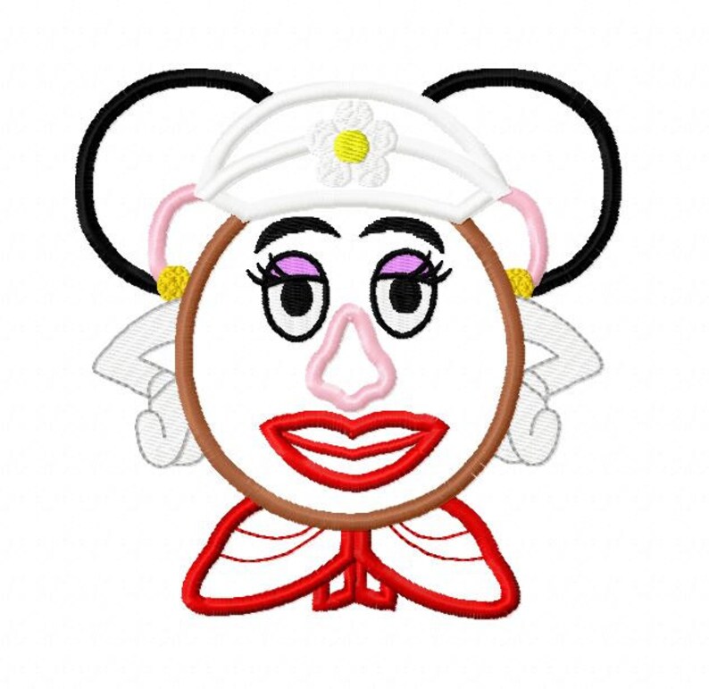 Character Inspired Miss Mouse Toy Book Potato Woman Embroidery Applique ...