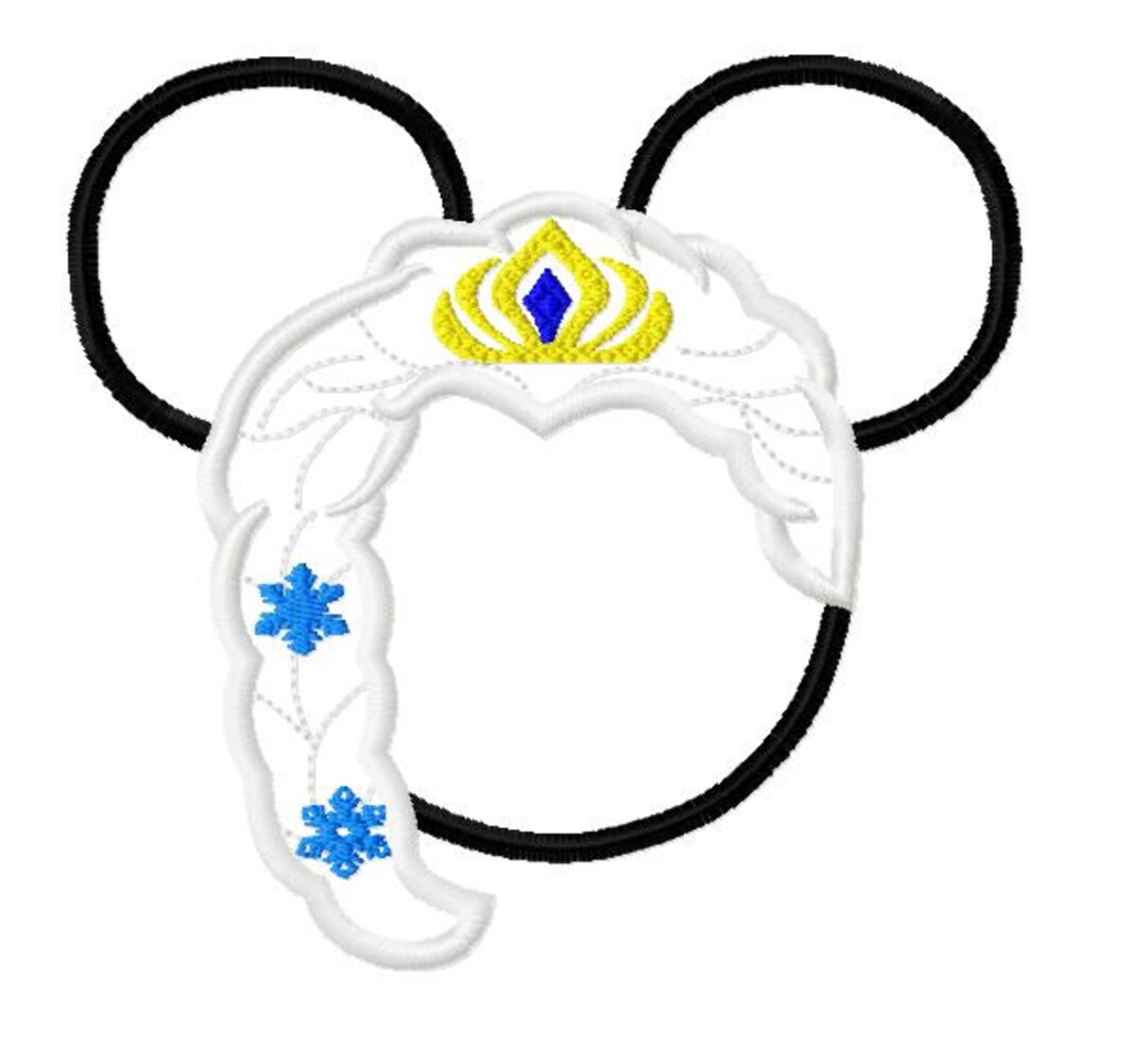 Easy Mouse Character Inspired Princess Cold Queen Elsa Embroidery ...