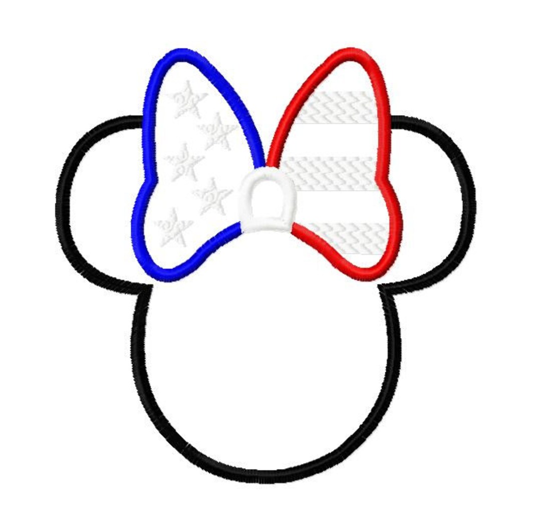 Patriotic Inspired Star Spangled Character With Bow Design Embroidery ...