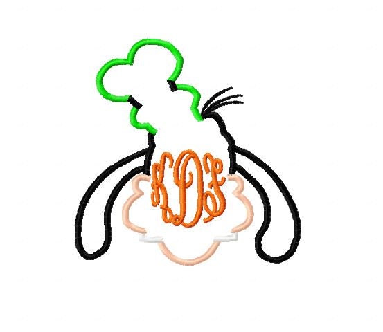 Character Monogram Initial Sketch Frame Mister Goofy Goof Easy ...