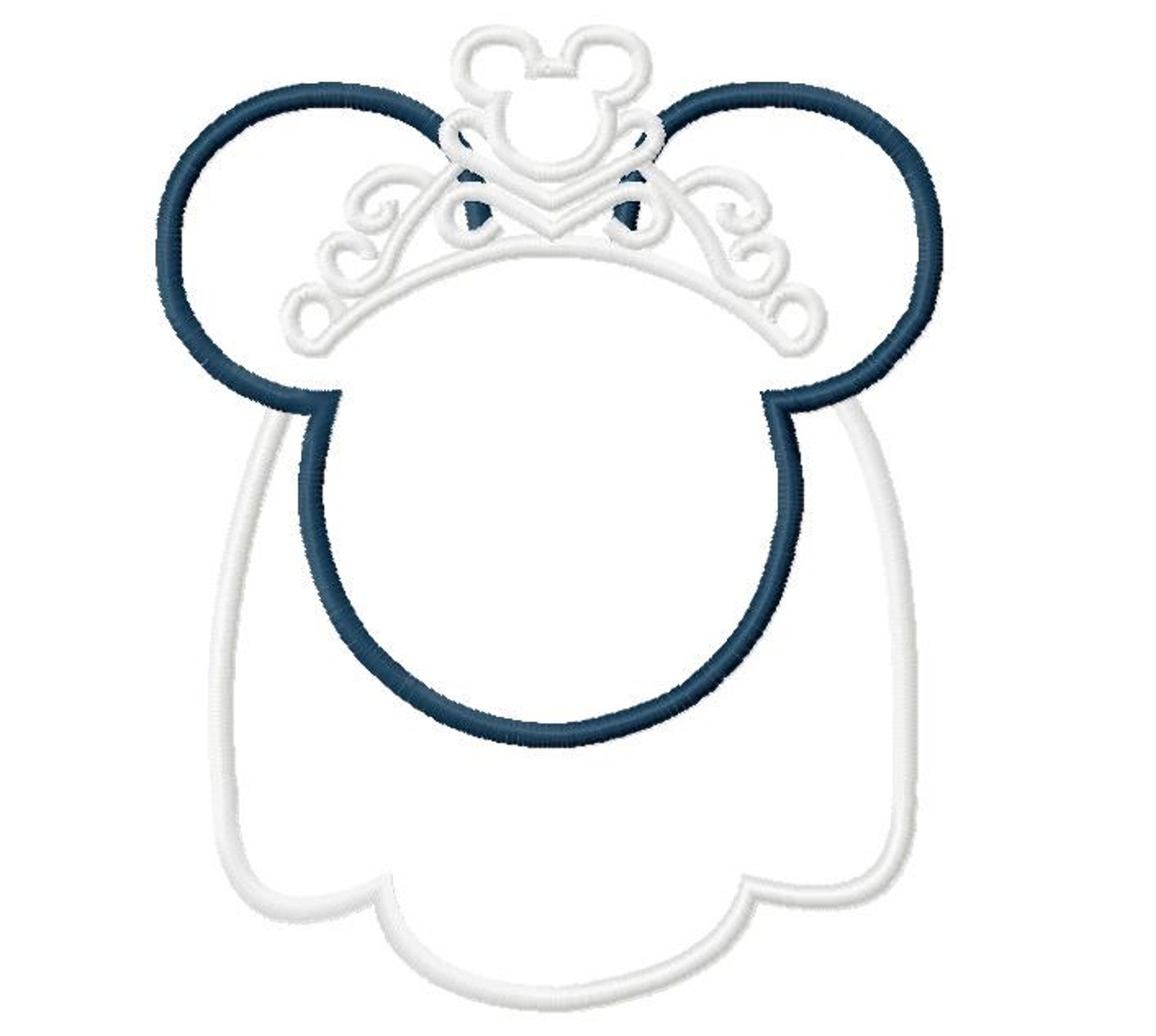 Character Inspired Miss Mouse Bride With Tiara Embroidery Applique ...