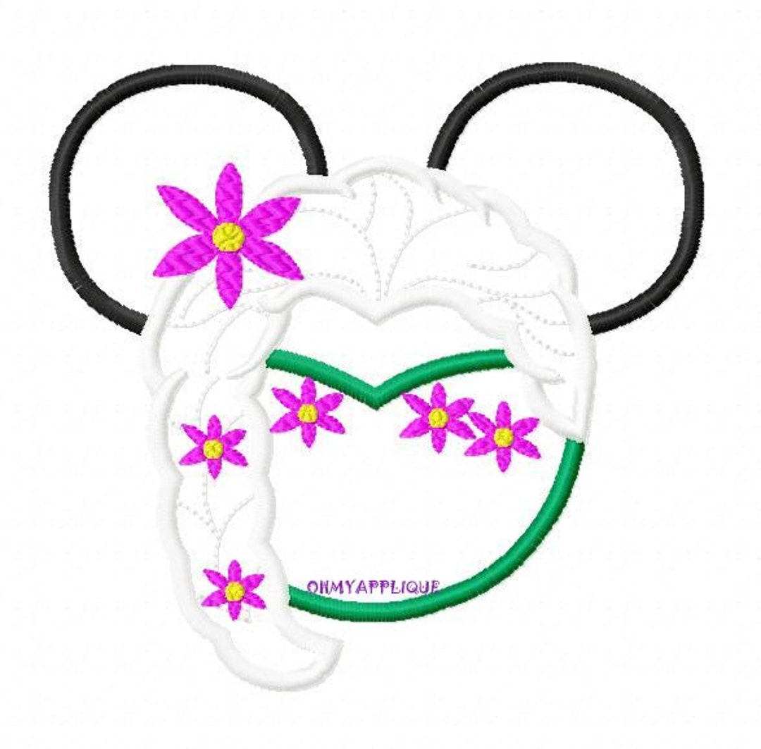 Character Miss Mouse Inspired Princess Cold Queen Fever Elsa Embroidery ...