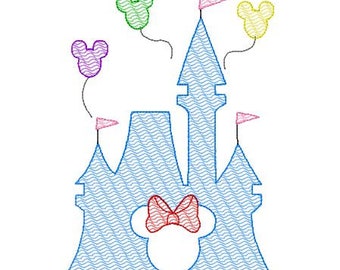 Character Inspired Miss Mouse Castle Embroidery Applique | Etsy