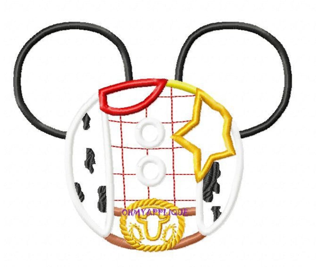 Character Inspired Mouse Toy Book Cowboy Woody Embroidery Applique ...