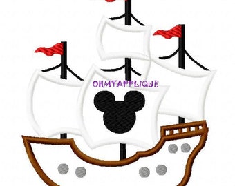Character Inspired Mouse Pirate Ship With Character Embroidery - Etsy