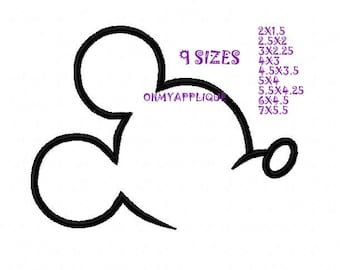 Character Miss Mouse Outline Sketch Embroidery Design 7 | Etsy