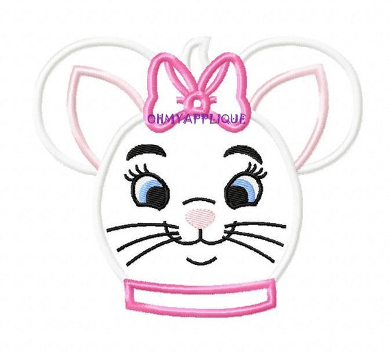 Character Inspired Marie Cat Embroidery Applique Design | Etsy