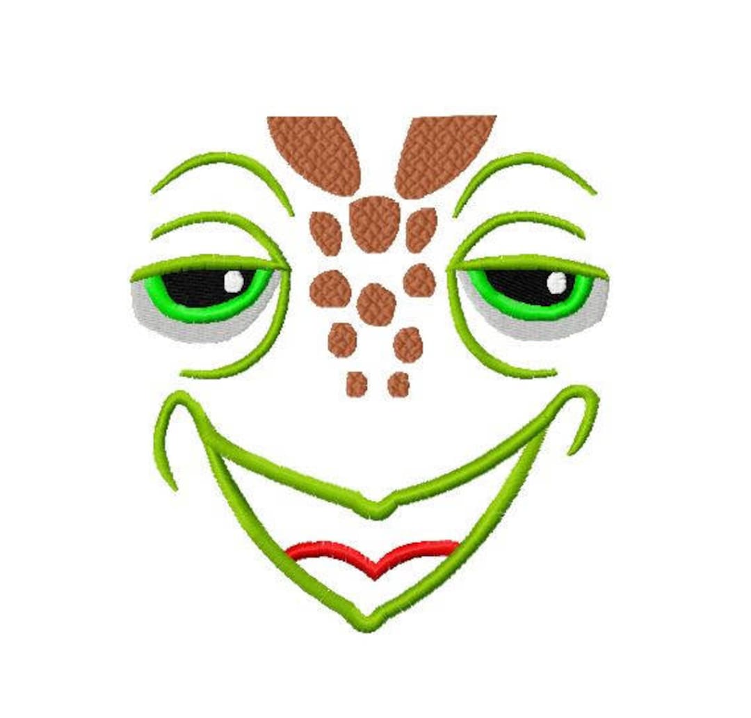 Character Inspired Best Friend Turtle Face Embroidery Applique Design ...